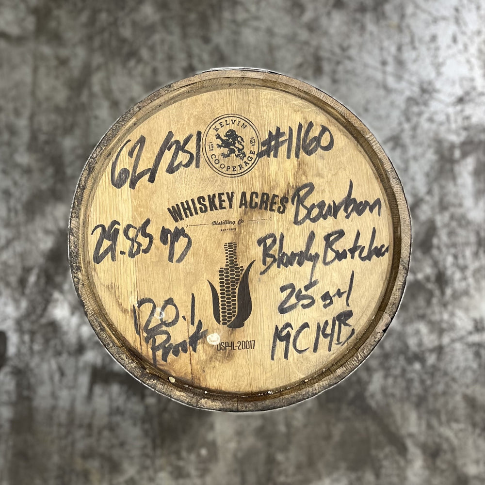 25 Gallon Whiskey Acres Distillery Bloody Butcher Bourbon Barrel - Fre ...